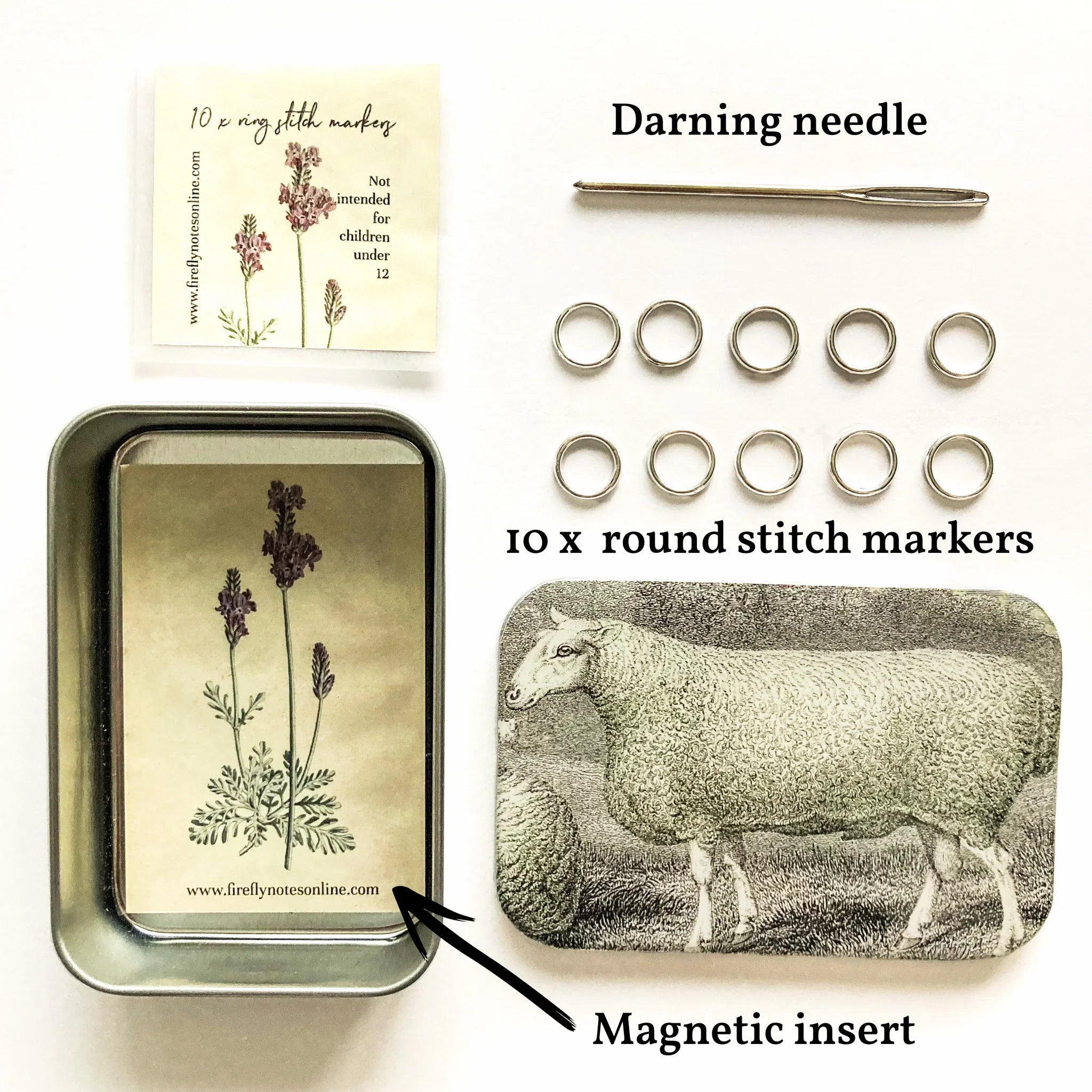*SALE PRICE!* sheep kit & stitch marker tin – finchmod